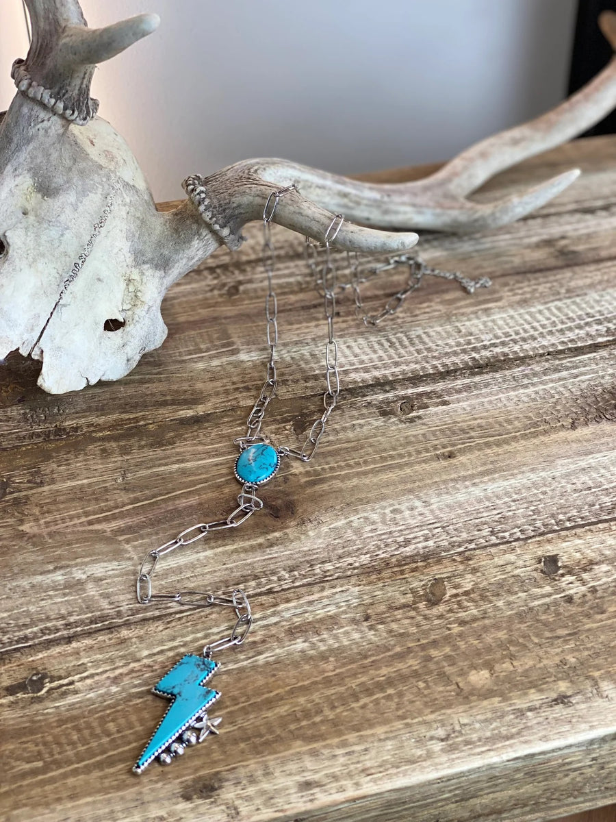 BLT TURQUOISE STONE THUNDERBOLT Y NECKLACE – Sprenger's Rural Traders