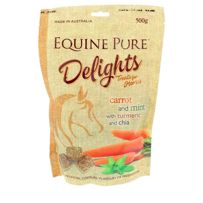EQUINE PURE DELIGHTS CARROT AND MINT 500GM – Sprenger's Rural Traders