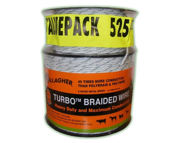 GALLAGHER TURBO BRAID WIRE 3.5MM X 1/8 400M VALUE PACK (135M EXTRA ...